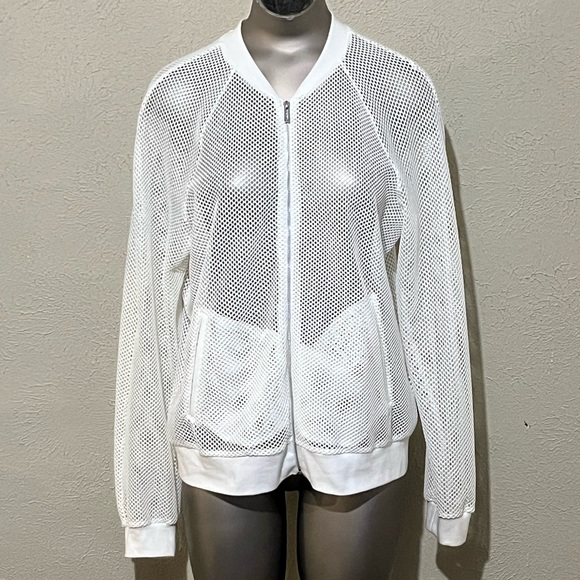 Calvin Klein | Jackets & Coats | Calvin Klein White Sheer Mesh Jacket ...